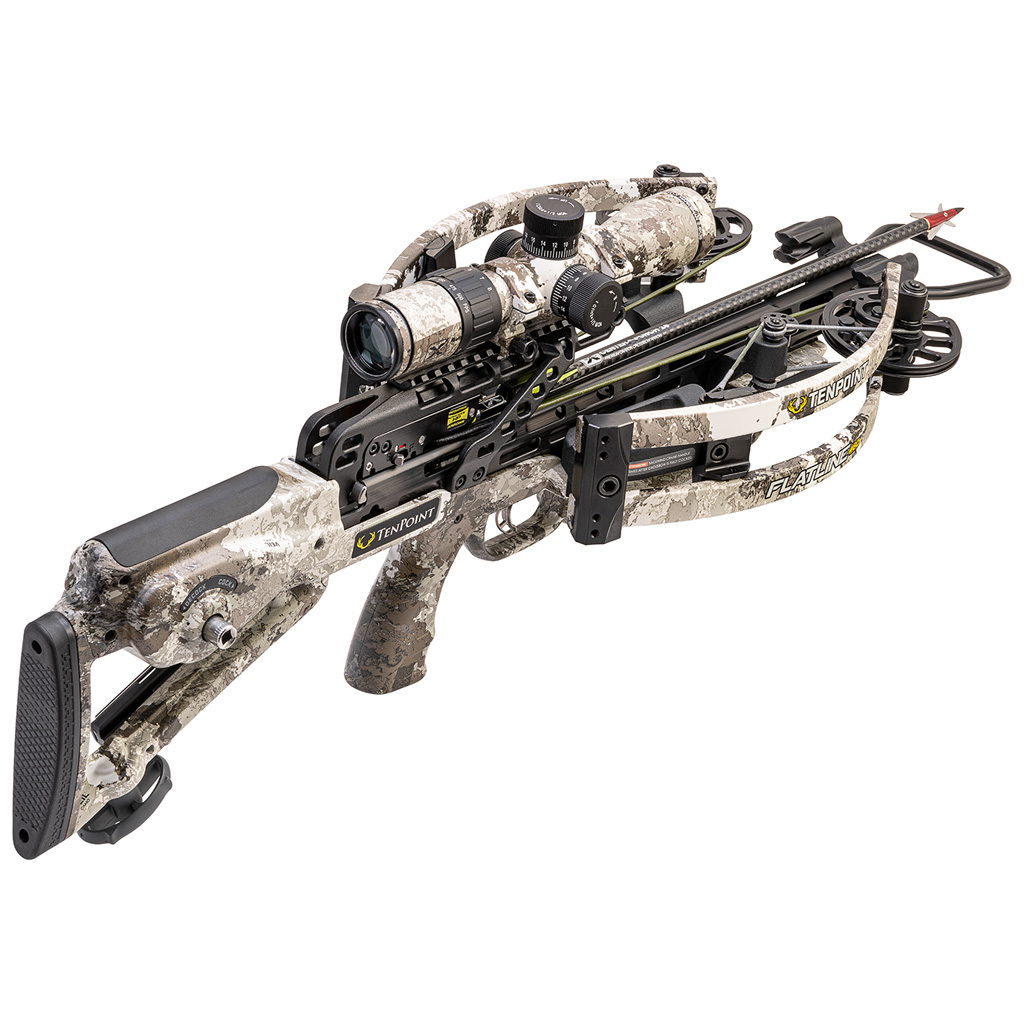 TenPoint Flatline 460 Crossbow Package ACUslide EVO-X Elite Camo Scope ...