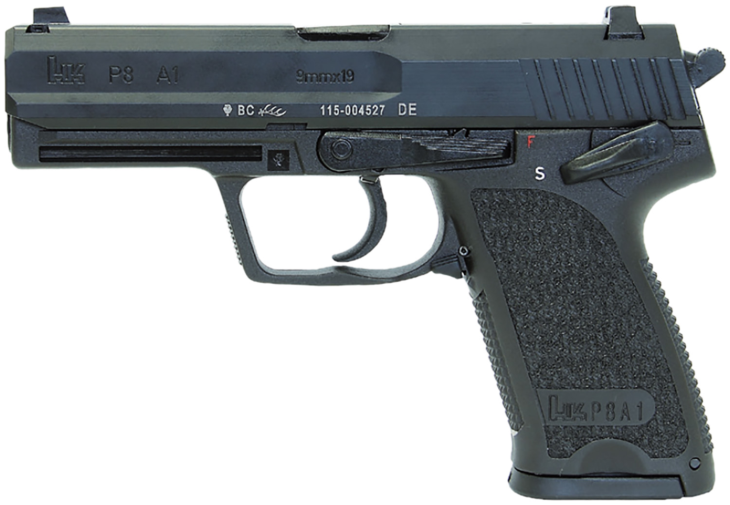 HK 81001072 P8A1 9mm Luger 15+1 16.50" Black Steel Barrel, Black ...