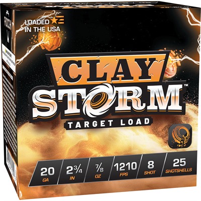 CLAY STORM 20 GAUGE 2-3/4'' 7/8OZ #8 SHOT 1210 FPS 25/BOX - Firearms ...