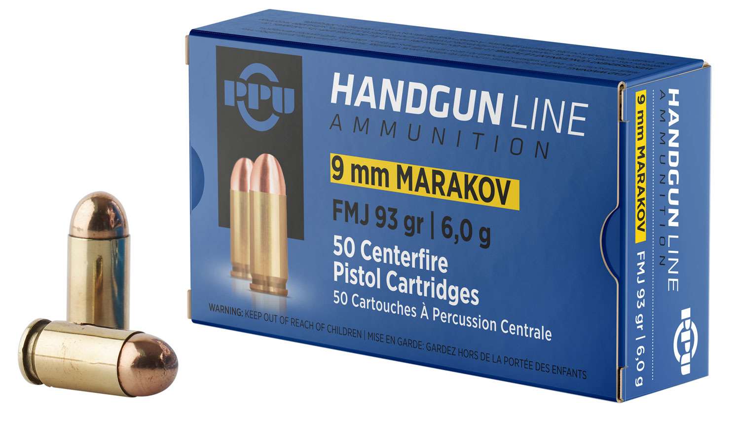 PPU 9x18mm Makarov FMJ 93 Gr — 50 Rd Box - Firearms Direct Club