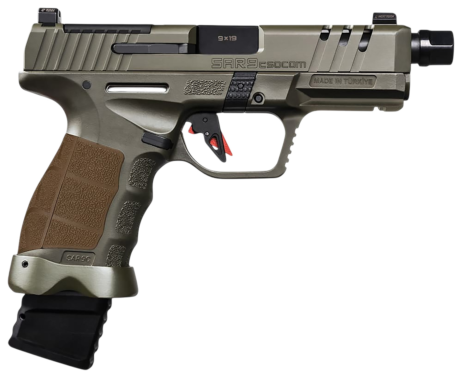 SAR USA 9CSOCOMODC SAR9 SOCOM OD GRN 9MM 15/21 - Firearms Direct Club